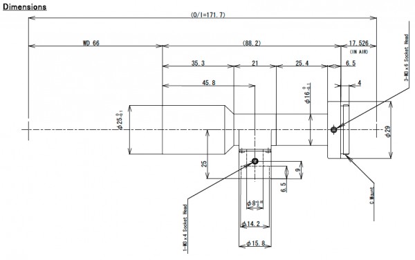 65 mm WD C-Mount Lens Computar TEC-M0865MPC | Vision Dimension