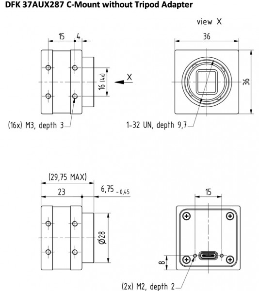 USB 3.1 Color Industrial Camera DFK 37AUX287 The Imaging Source ...