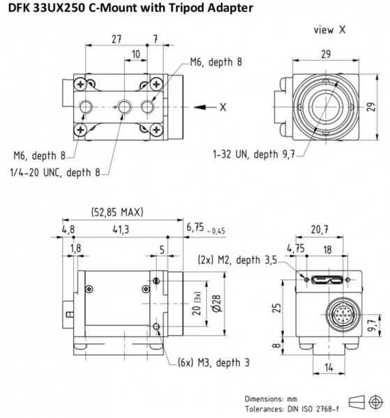 USB 3.0 Color Industrial Camera DFK 33UX250 The Imaging Source | Vision Dimension