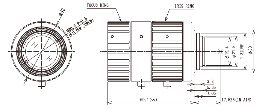 50 mm C-Mount 20MP Lens Computar V5024-MPZ - 2,4 / 50mm | Vision Dimension