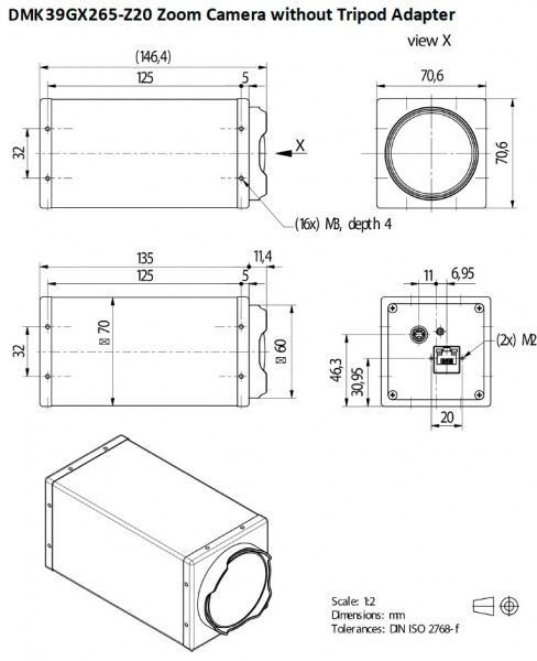 GigE Monochrome-Industrie-Zoomkamera DMK 39GX265-Z20 The Imaging Source | Vision Dimension