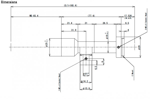 65 mm WD C-Mount Lens Computar TEC-M2065MPC | Vision Dimension